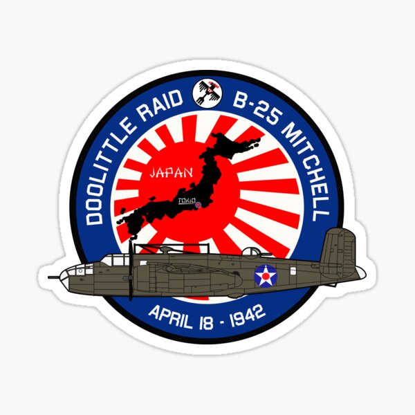 "USAF - B-25 Mitchell Doolittle Raid - Clean Style" Sticker for Sale by ...
