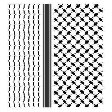 "Palestinian Kufiya Pattern Design | Original Black and white Keffiyeh ...