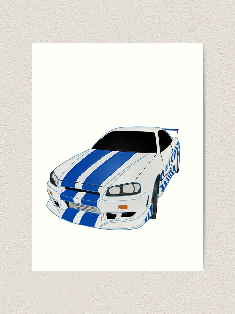 "Paul Walker - Nissan Skyline GT-R R34 - 2F2F" Art Print by MomuSell04 ...