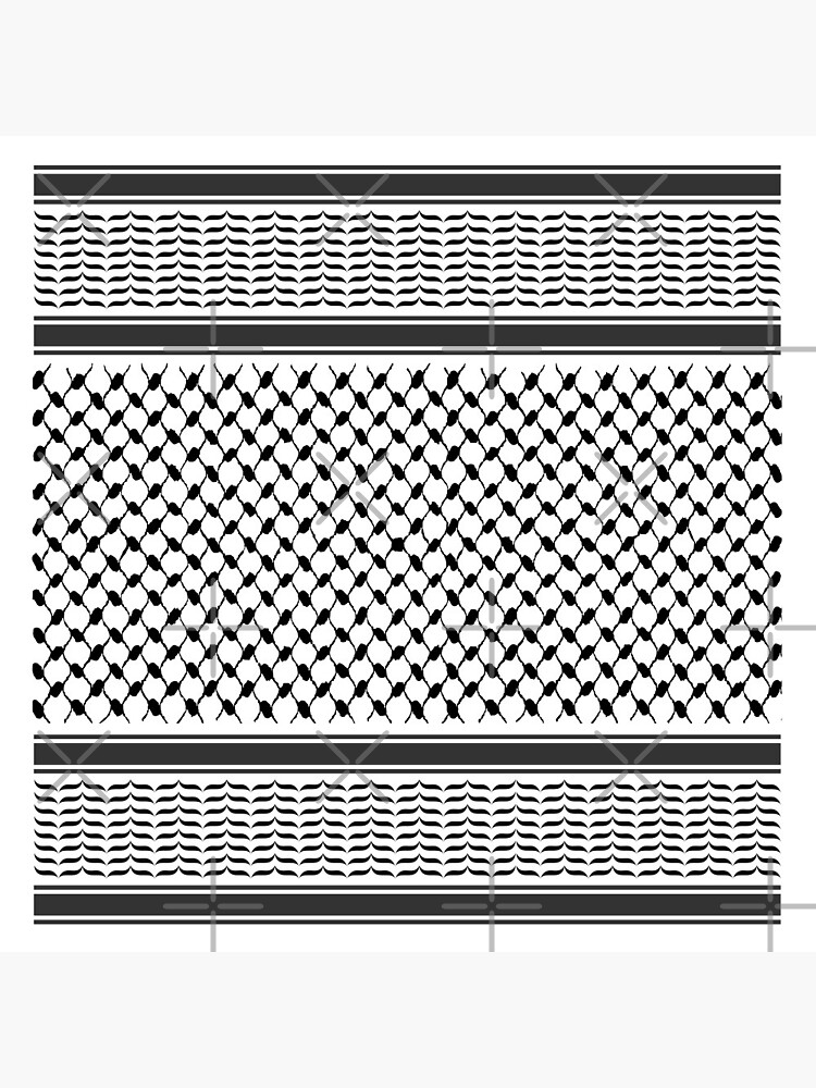 "Palestinian Kufiya Pattern Design | Original Black and white Keffiyeh ...