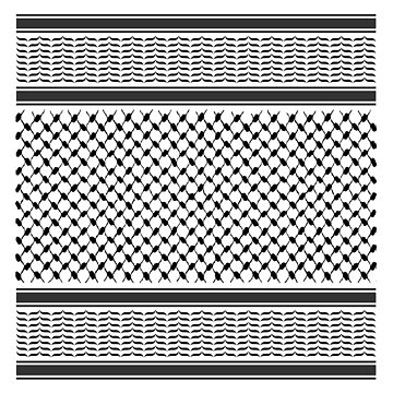 "Palestinian Kufiya Pattern Design | Original Black and white Keffiyeh ...