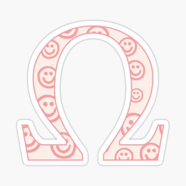 "Omega Smiley Sticker" Sticker for Sale by FatHippo13 | Redbubble