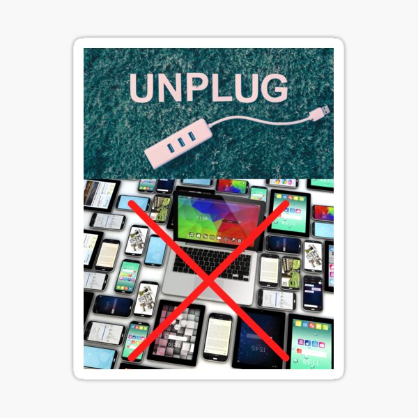 "Unplug" Sticker for Sale by lchris33 | Redbubble
