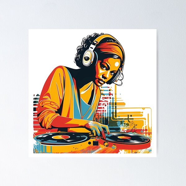 "Classic street art print of a disco funk soul DJ/singer" Poster for ...