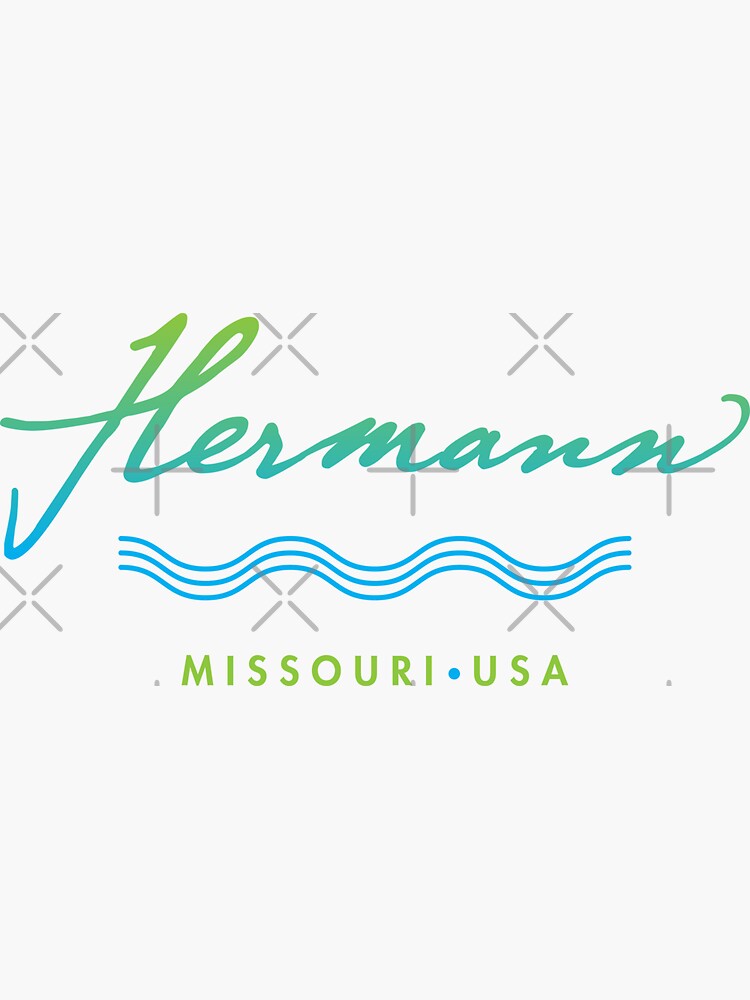 "Hermann Missouri Typographic Design" Sticker for Sale by ...