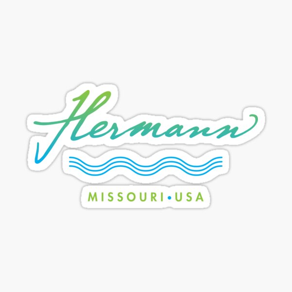 "Hermann Missouri Typographic Design" Sticker for Sale by ...