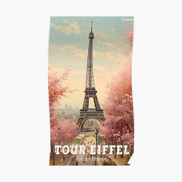 "A Vintage Poster of the Eiffel Tower in Paris" Poster for Sale by ...