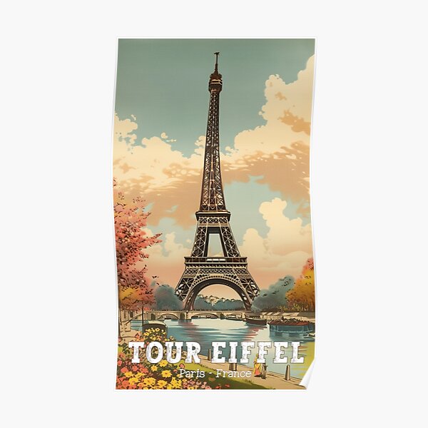 "A Vintage Poster of the Eiffel Tower in Paris" Poster for Sale by ...