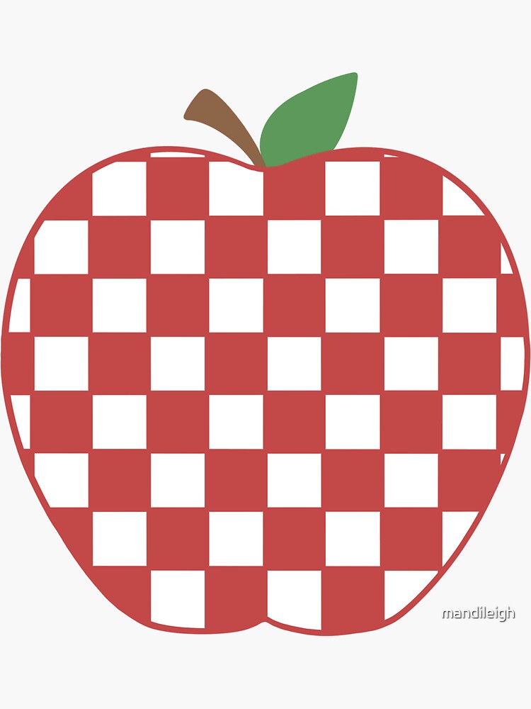 "Checkered apple" Sticker for Sale by mandileigh | Redbubble