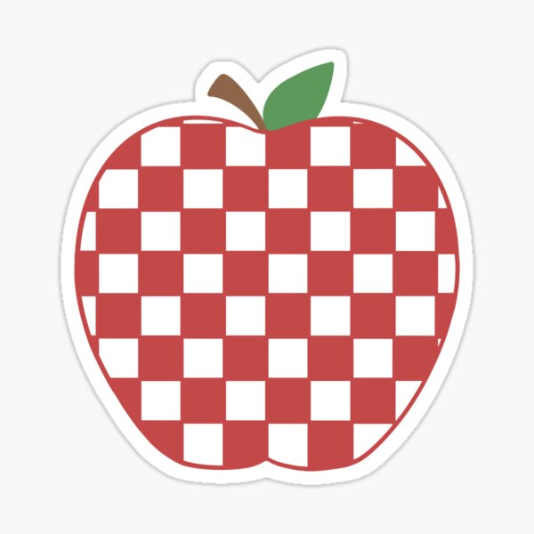"Checkered apple" Sticker for Sale by mandileigh | Redbubble