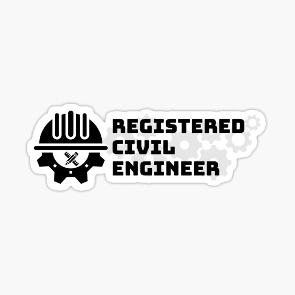 "Registered Civil Engineer Minimalist Cute Gears Aesthetic Simple ...