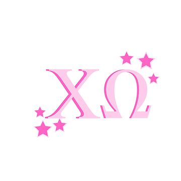 "Pink Chi Omega with Stars" Sticker for Sale by SarahsSupply | Redbubble