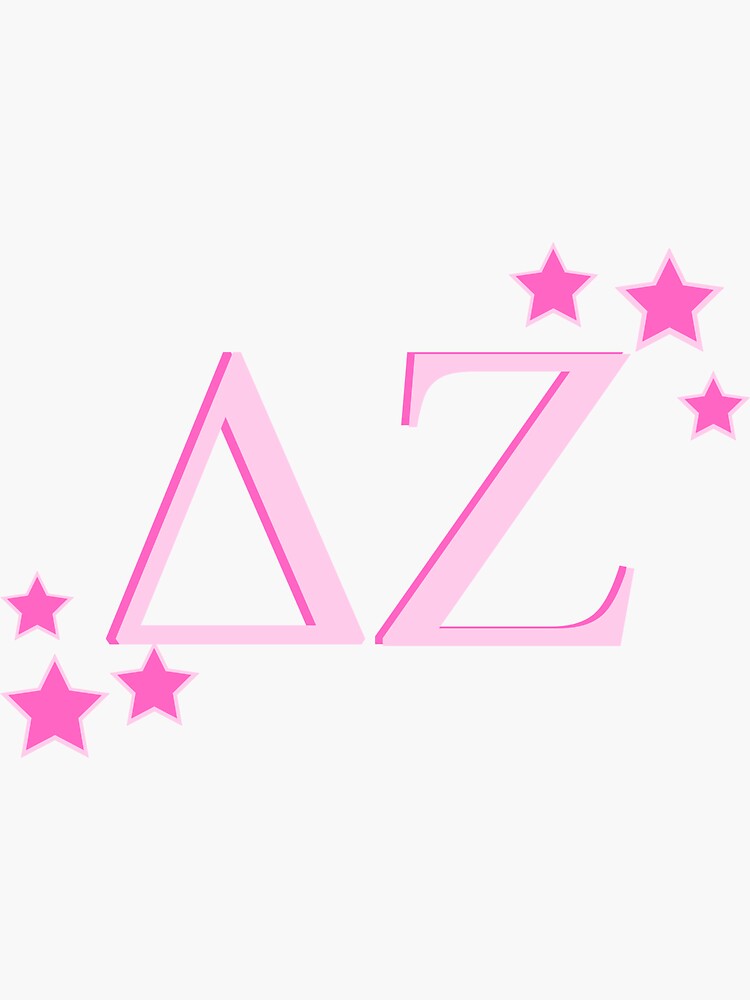 "Pink Delta Zeta with Stars" Sticker for Sale by SarahsSupply | Redbubble