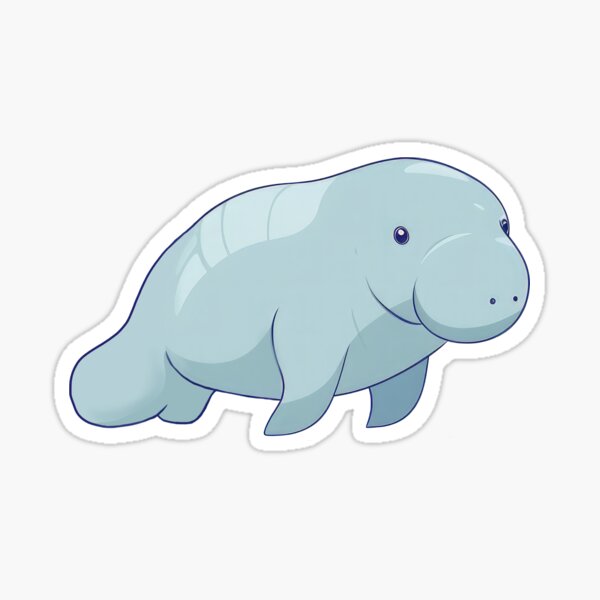 "Cute Dugong" Sticker for Sale by XCIV | Redbubble