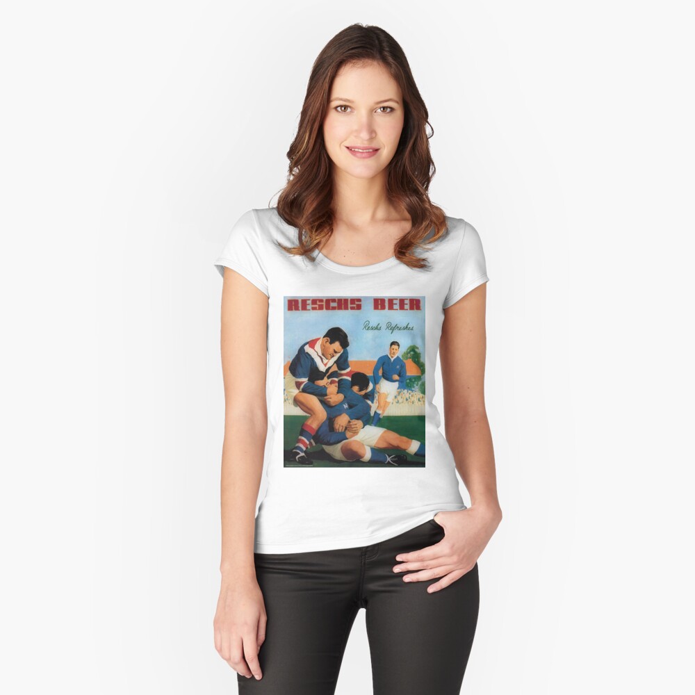 "Reschs Beer 1930s advertisement - footballers headlock" Sticker for ...