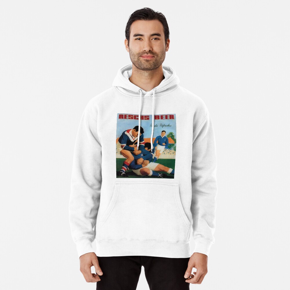 "Reschs Beer 1930s advertisement - footballers headlock" Sticker for ...