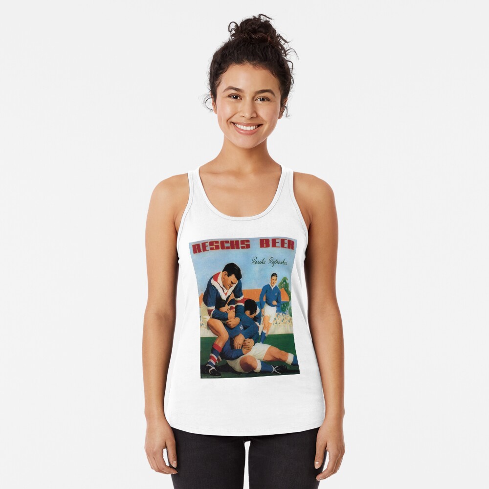 "Reschs Beer 1930s advertisement - footballers headlock" Sticker for ...