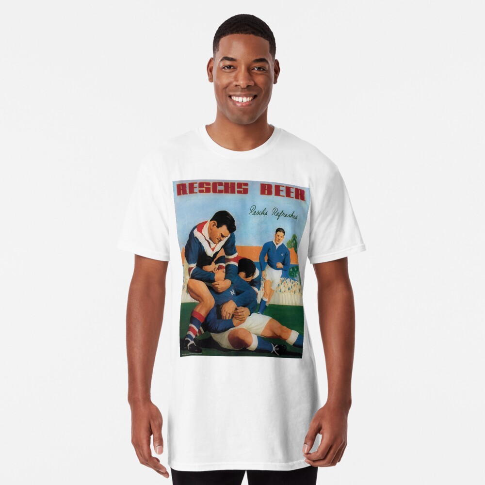 "Reschs Beer 1930s advertisement - footballers headlock" Sticker for ...