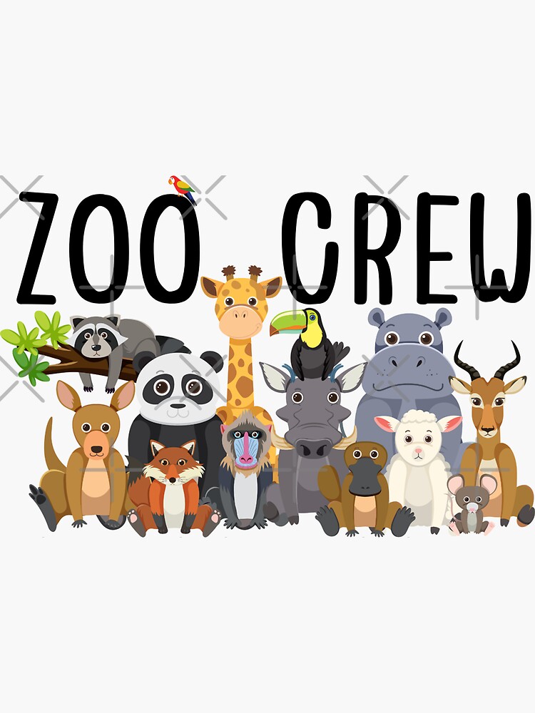"Zoo Crew Animals Safari Cute Sticker Design" Sticker for Sale by NCS ...