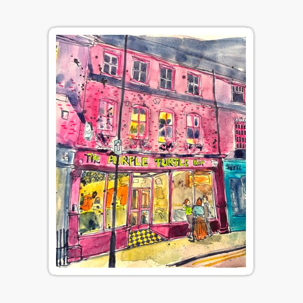 "Purple Turtle, Gun Street, Reading (portrait)" Sticker for Sale by ...