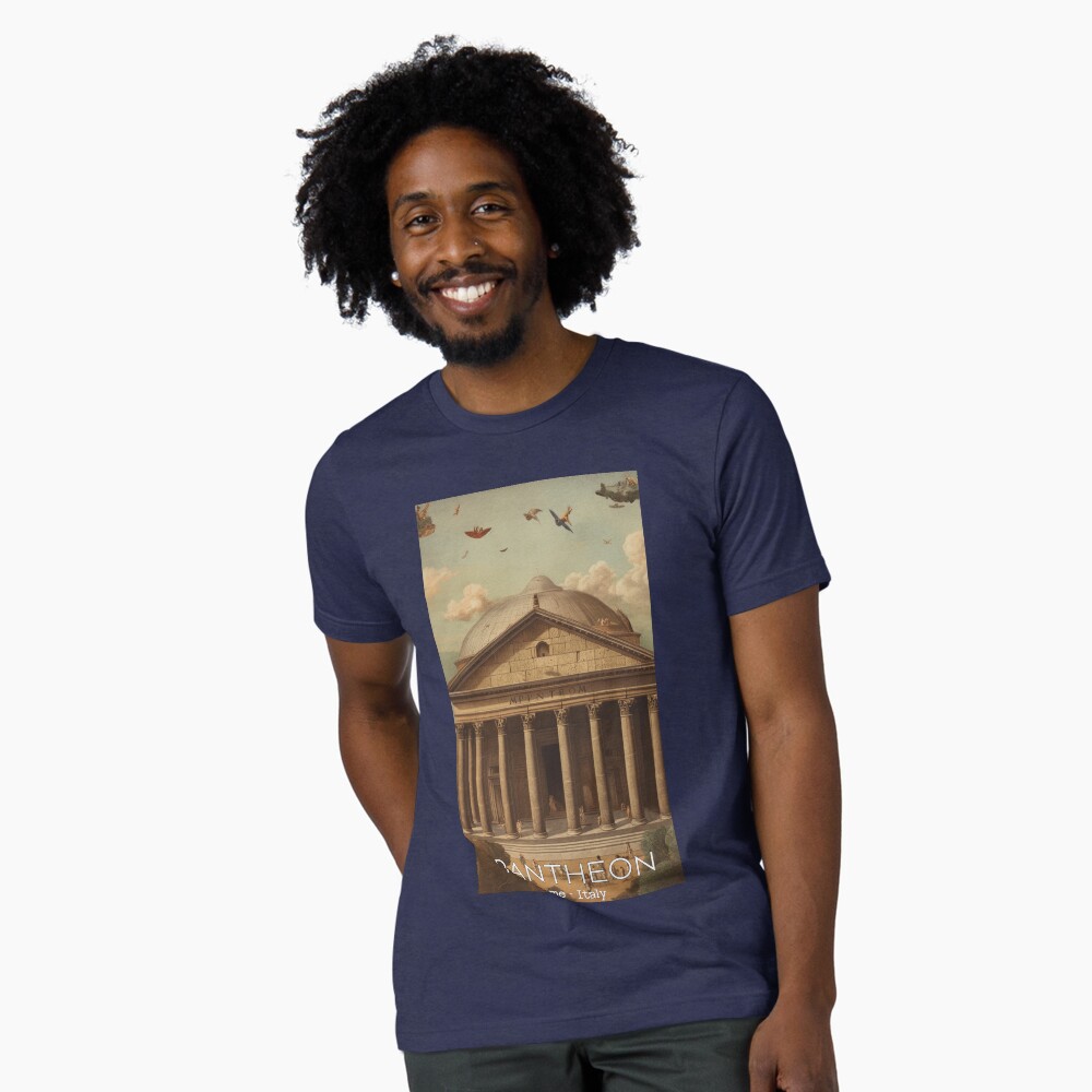 "A Vintage Travel Illustration of the Pantheon in Rome" Poster for Sale ...