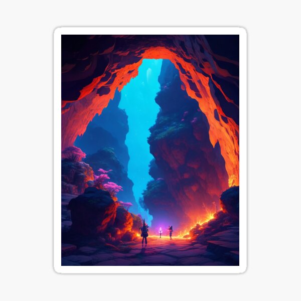 "Lost in Depths of Cave" Sticker for Sale by MiniArtworks | Redbubble