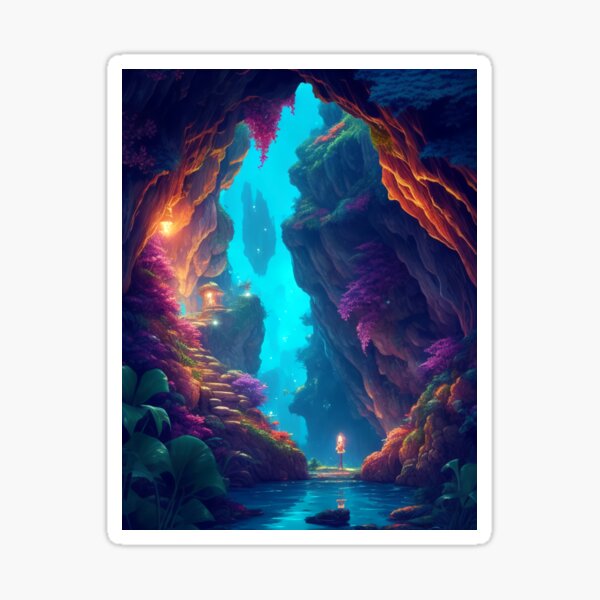 "Secret Grotto" Sticker for Sale by MiniArtworks | Redbubble