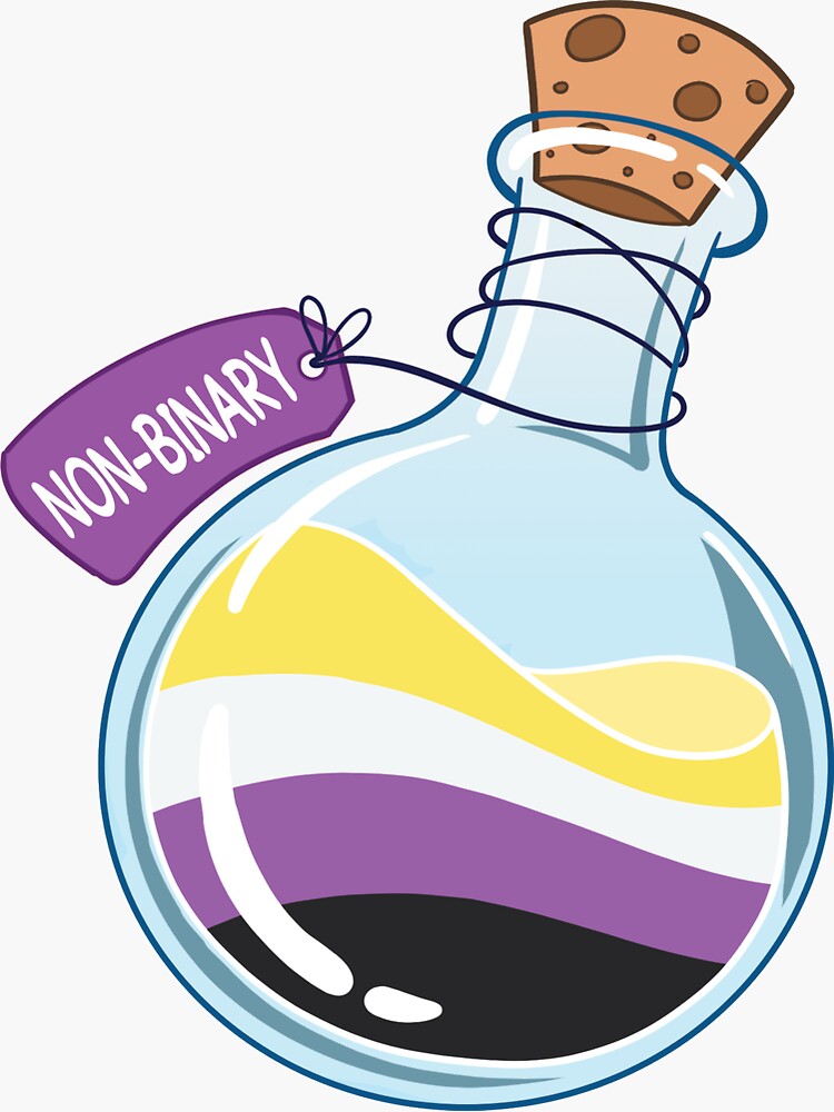 "NON-BINARY LGBT PRIDE POTION" Sticker for Sale by TamakiArts | Redbubble