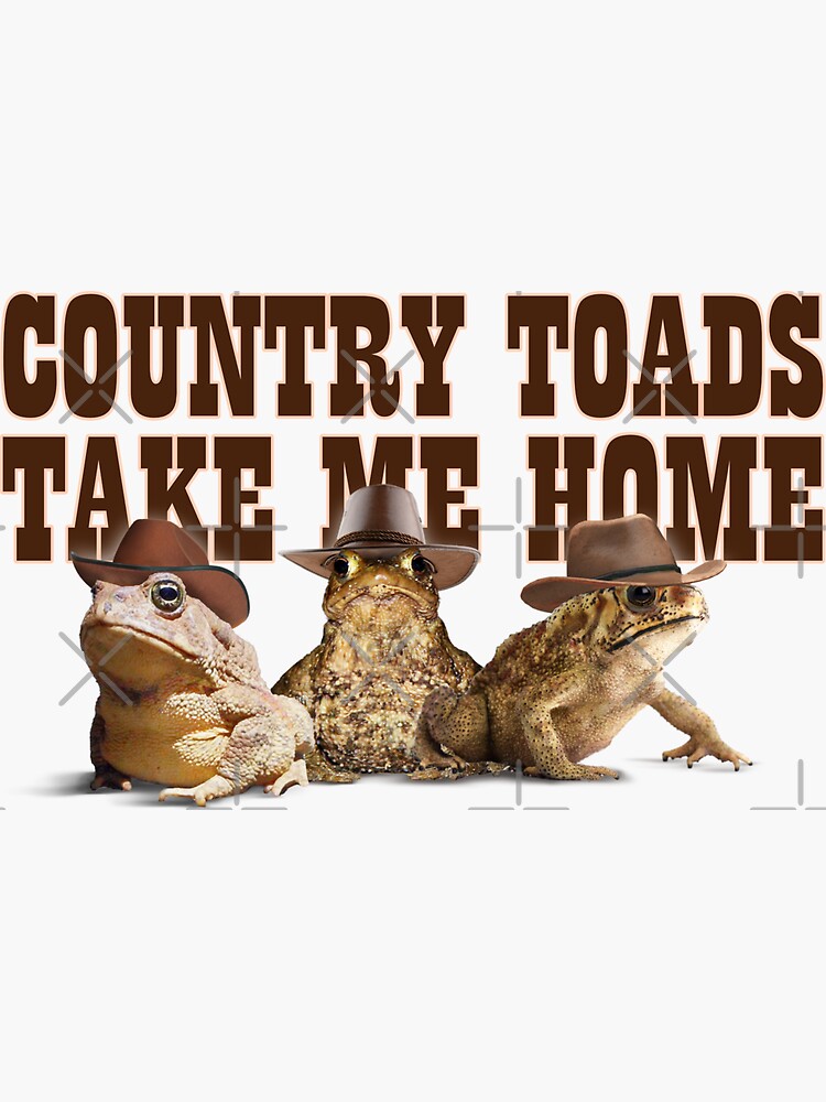 "Country Toads Take Me Home" Sticker for Sale by snazzyseagull | Redbubble