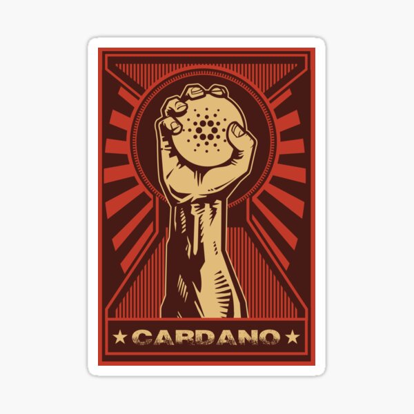 "Cardano Coin: Triumphant Fist" Sticker for Sale by darryldesign ...