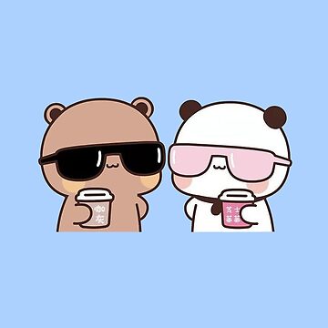 "BuBu Panda and DuDu Bear having coffee together :)" Sticker for Sale ...