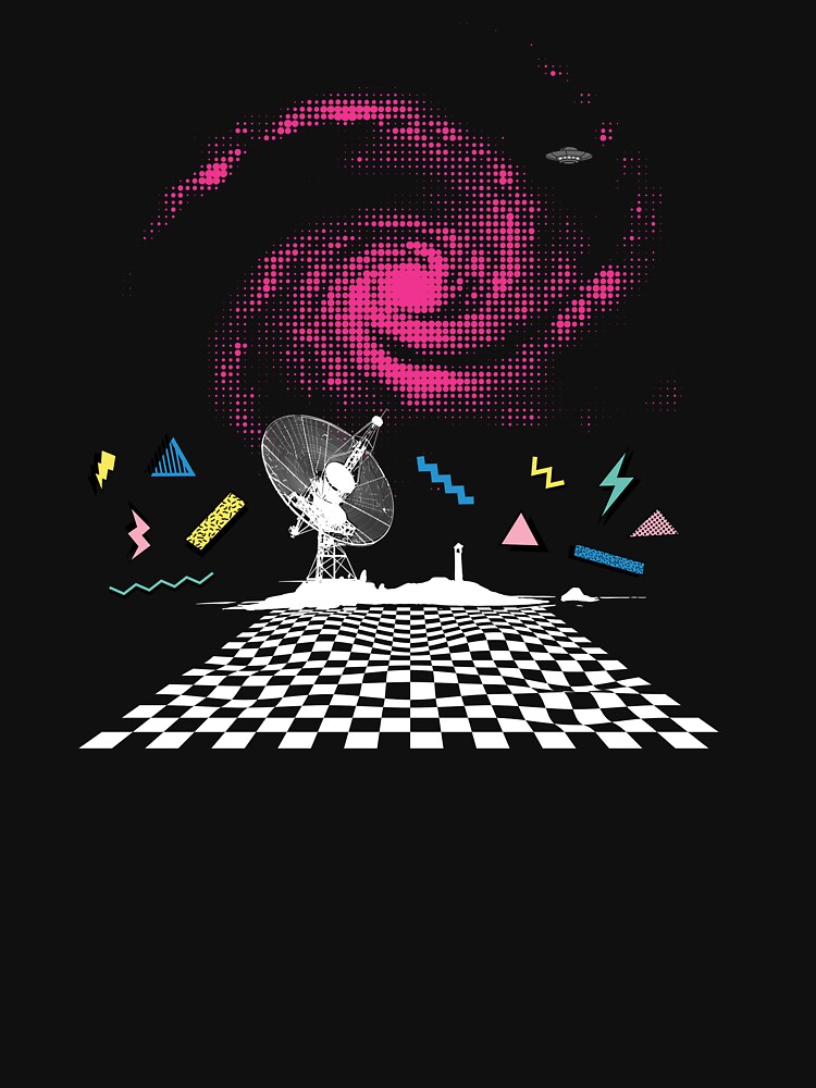 "80s Style UFO with 80s Aesthetic and Shapes" Essential T-Shirt for ...