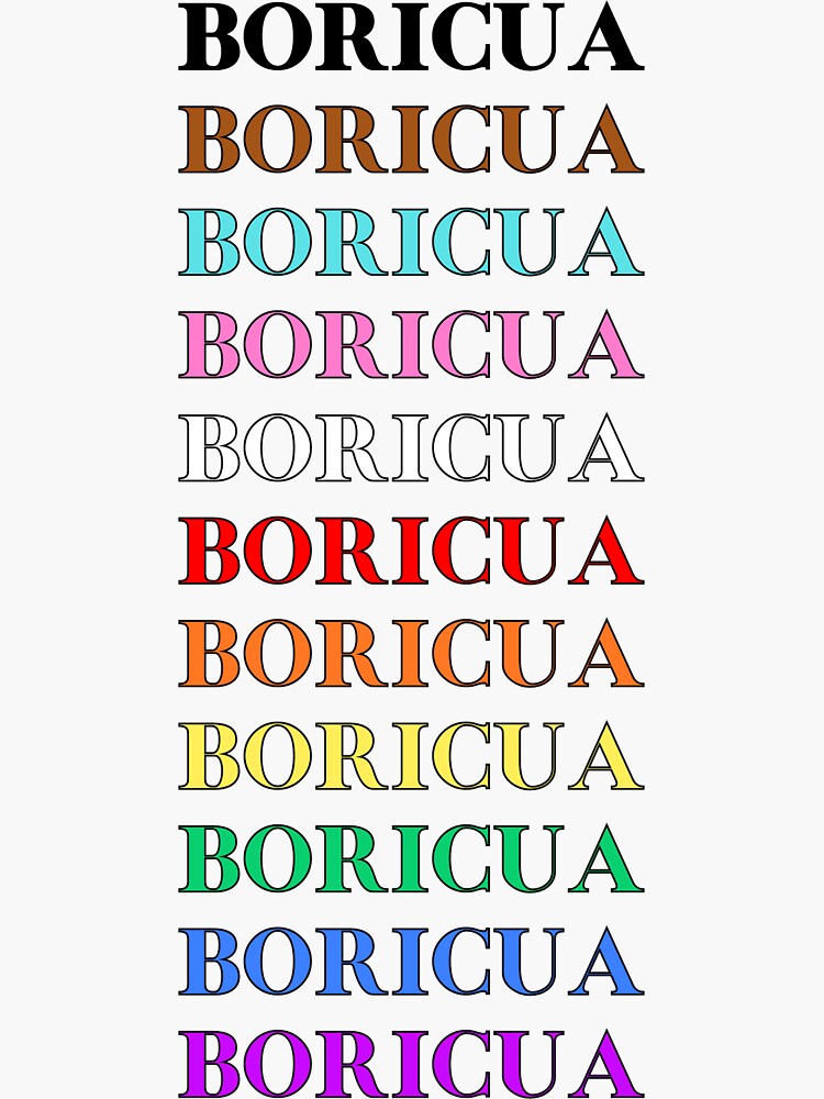 "Puerto Rico/Puerto Rican Boricua Inclusive Rainbow Pride Flag" Sticker ...