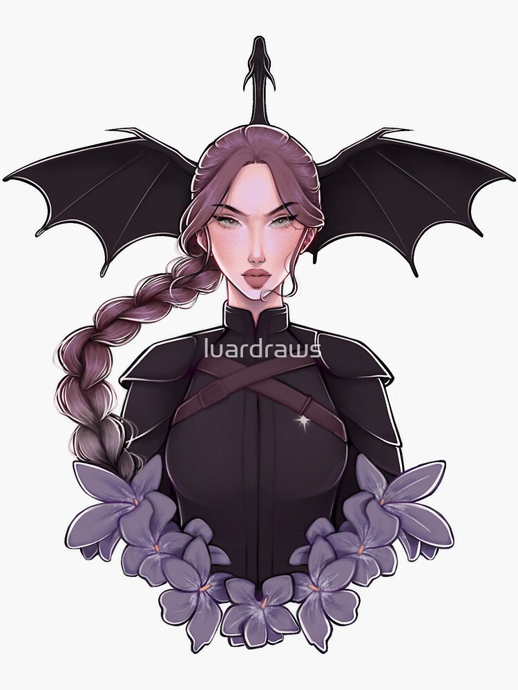 "Violet Sorrengail, fourth wing" Sticker for Sale by luardraws | Redbubble