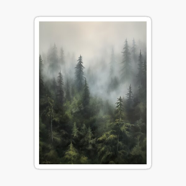 "Trees in the Fog " Sticker for Sale by brandonv111 | Redbubble