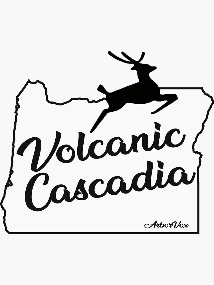 "Volcanic Cascadia Logo" Sticker for Sale by ArborVox | Redbubble
