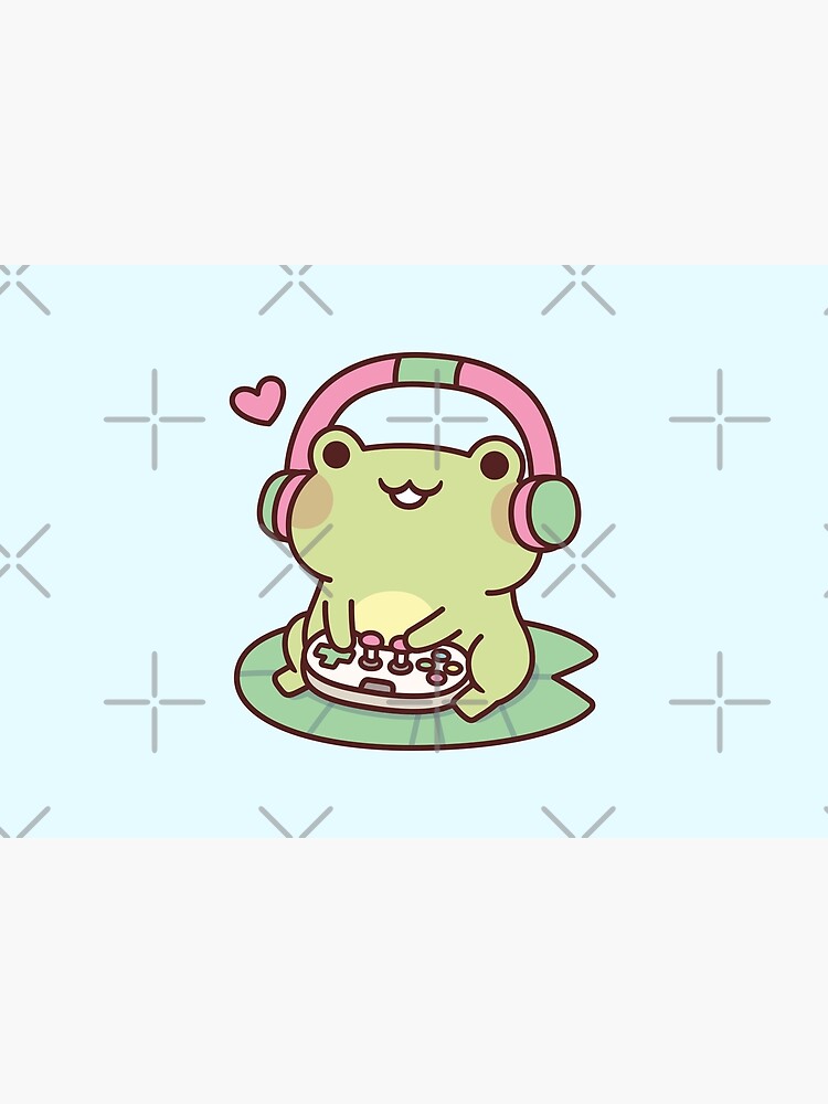 "Cute Gamer Frog Loves Playing Video Games" Art Print for Sale by ...