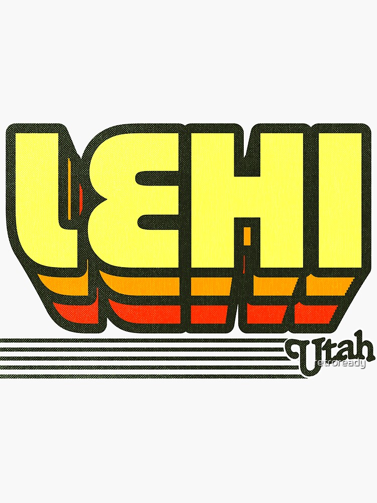 "Lehi, Utah | Retro Stripes" Sticker by retroready | Redbubble