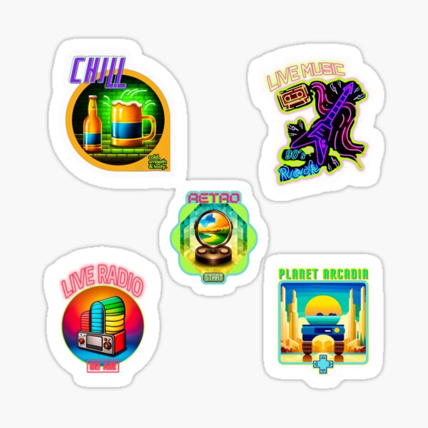 "Stickers Pack Neon Designs AI" Sticker for Sale by playback63 | Redbubble