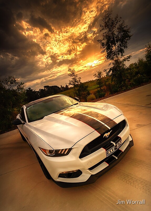 "A Ford Mustang sunset" by Jim Worrall | Redbubble