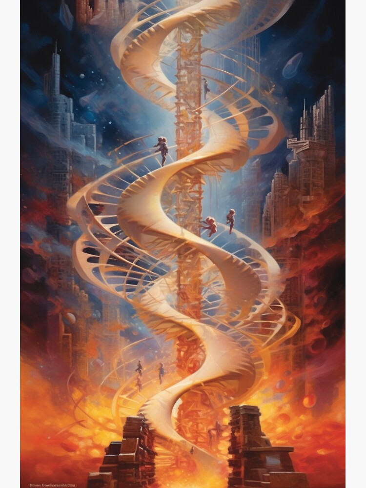 "'DNA' (BTS) - Beautiful Tower of DNA" Sticker for Sale by ART-E The AI ...
