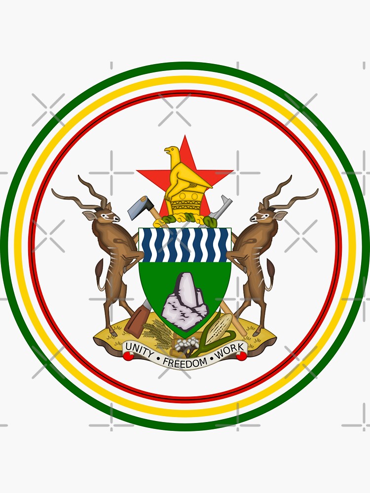 "Zimbabwe Circled Coat of Arms" Sticker for Sale by PatternsUp | Redbubble