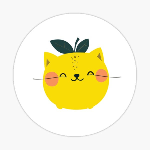 "Kawaii Cute Lemon Cat" Sticker for Sale by SorryFrog | Redbubble