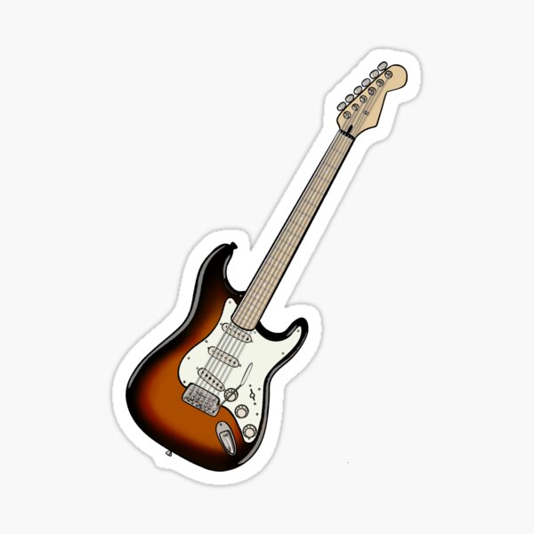 "Strat sunburst" Sticker by SketchyPedals | Redbubble