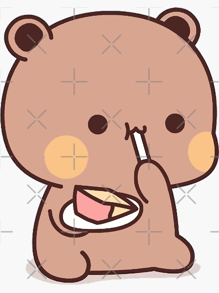 "Bubu Bear | Bubu Bear Cake Mukbang | Bubu & Dudu Sticker" Sticker for ...