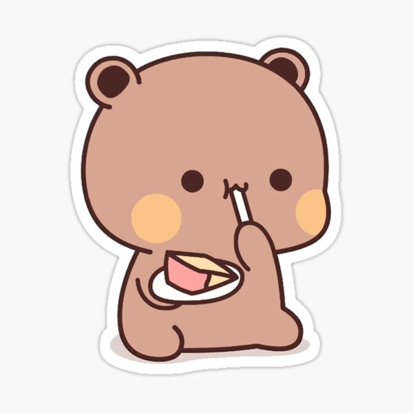 "Bubu Bear | Bubu Bear Cake Mukbang | Bubu & Dudu Sticker" Sticker for ...