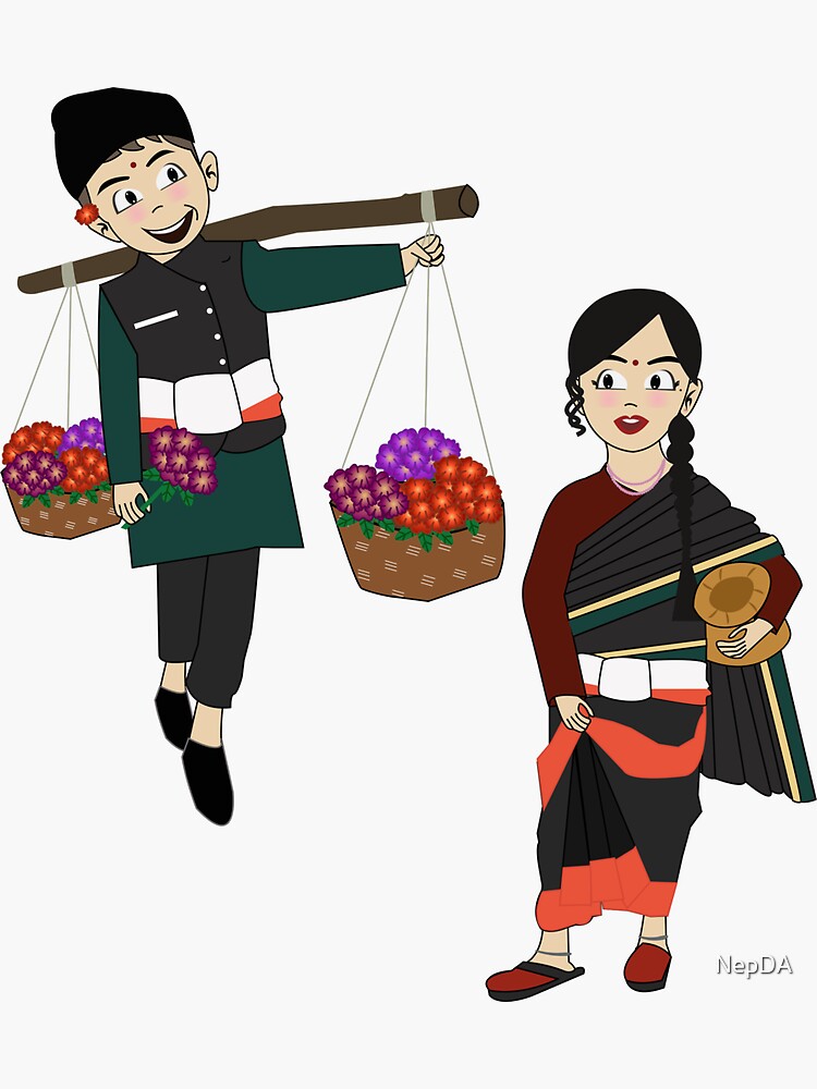 "Maicha wo Baucha" Sticker for Sale by NepDA | Redbubble