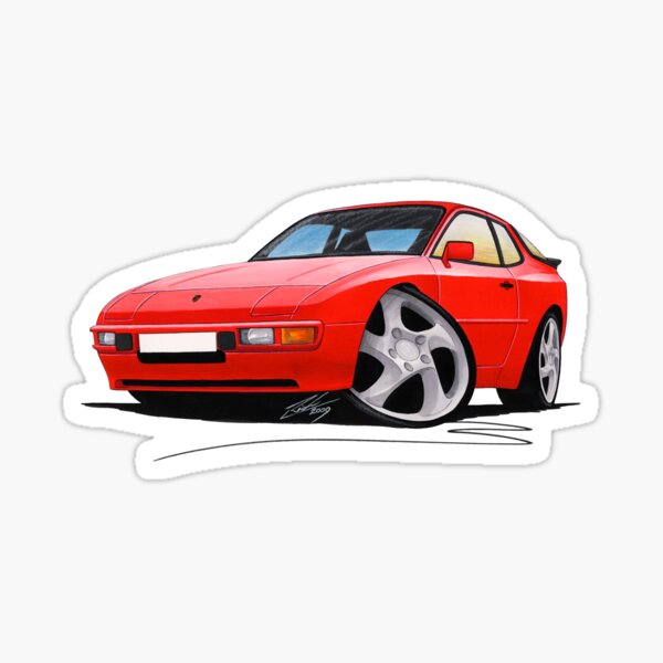 "Porsche 944 Red" Sticker for Sale by yeomanscarart | Redbubble