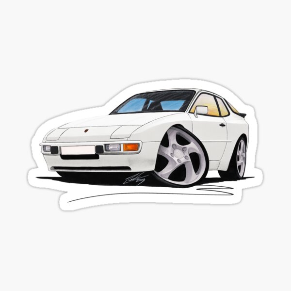 "Porsche 944 White" Sticker for Sale by yeomanscarart | Redbubble