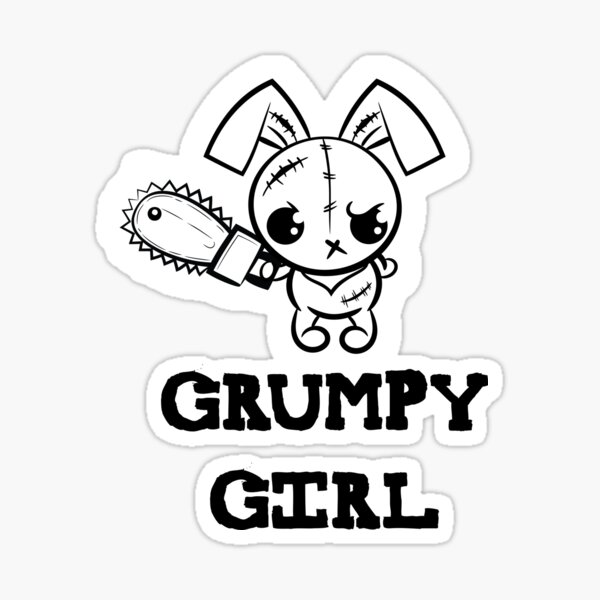 "Grumpy Girl Grumpy Voodoo Bunny Cute Monster " Sticker by ProjectX23 ...